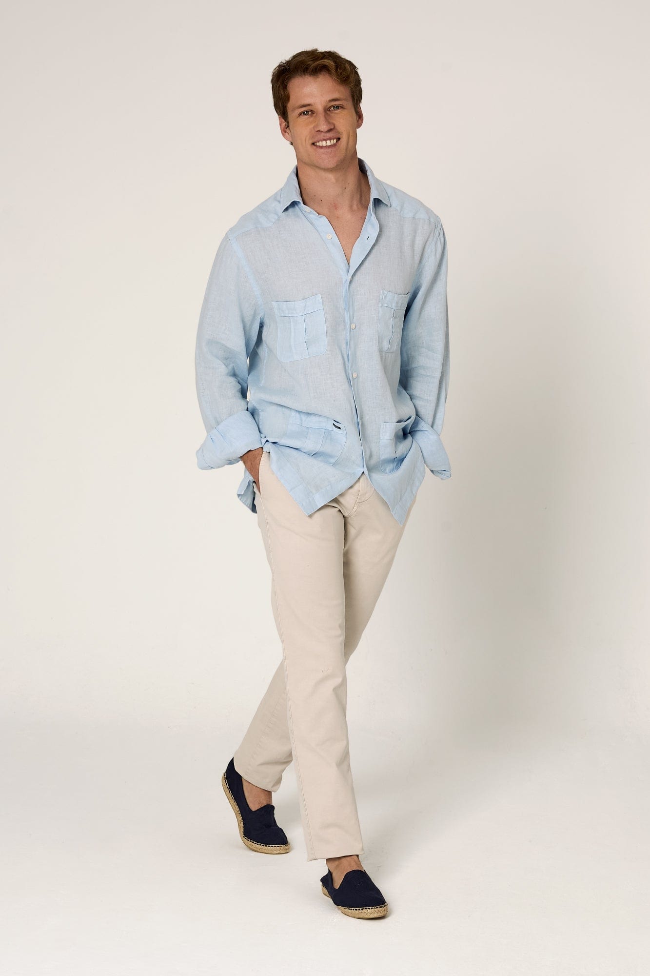 The Guayabera Azul Cadaqués – The Brubaker